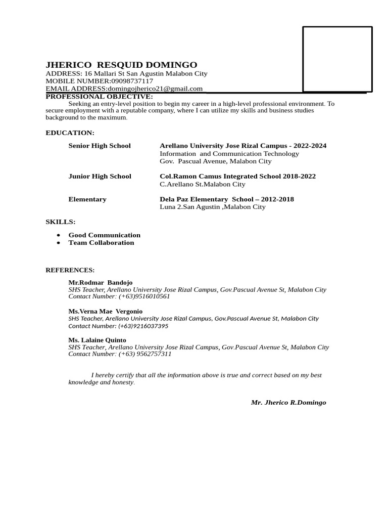 Sample Resume Stem 4 | PDF