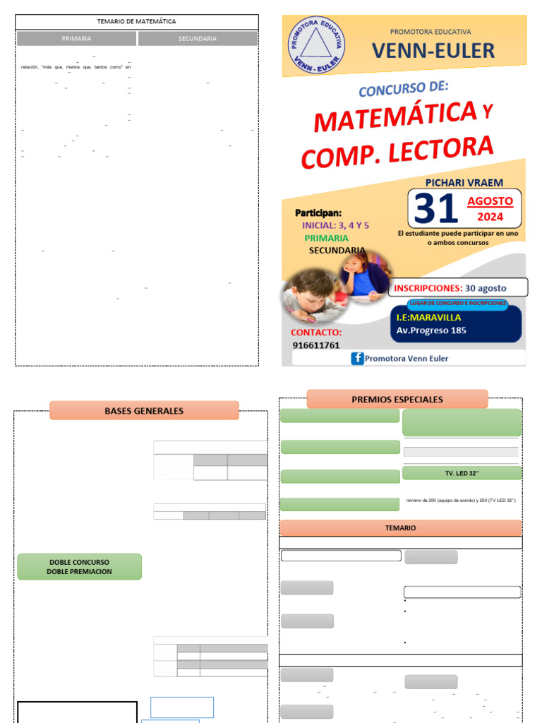 Temario de Matemáticas Primaria y Secundaria | PDF