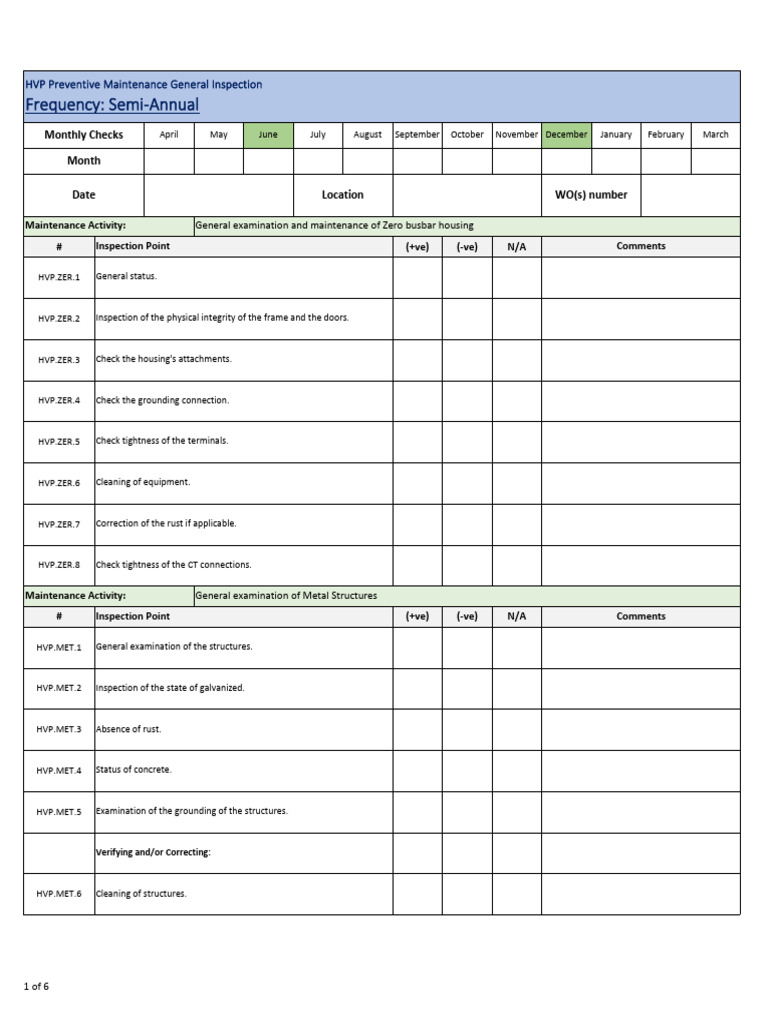 HVP Checklist - R08 - SEMI-ANNUAL (FINAL) | PDF