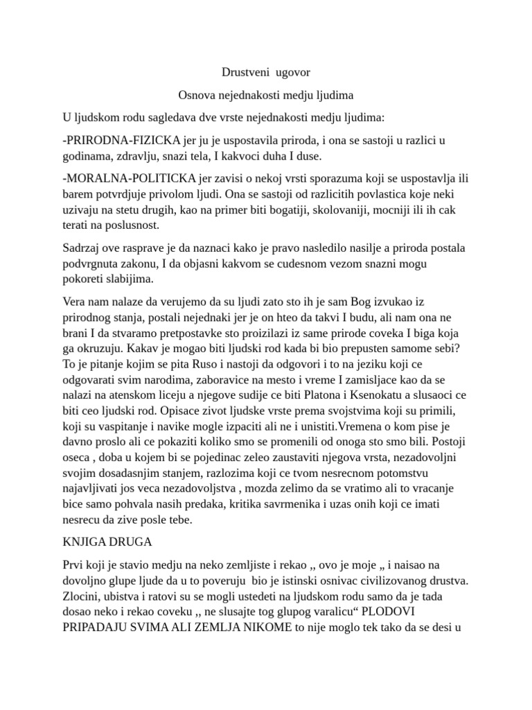 Drustveni ugovor | PDF