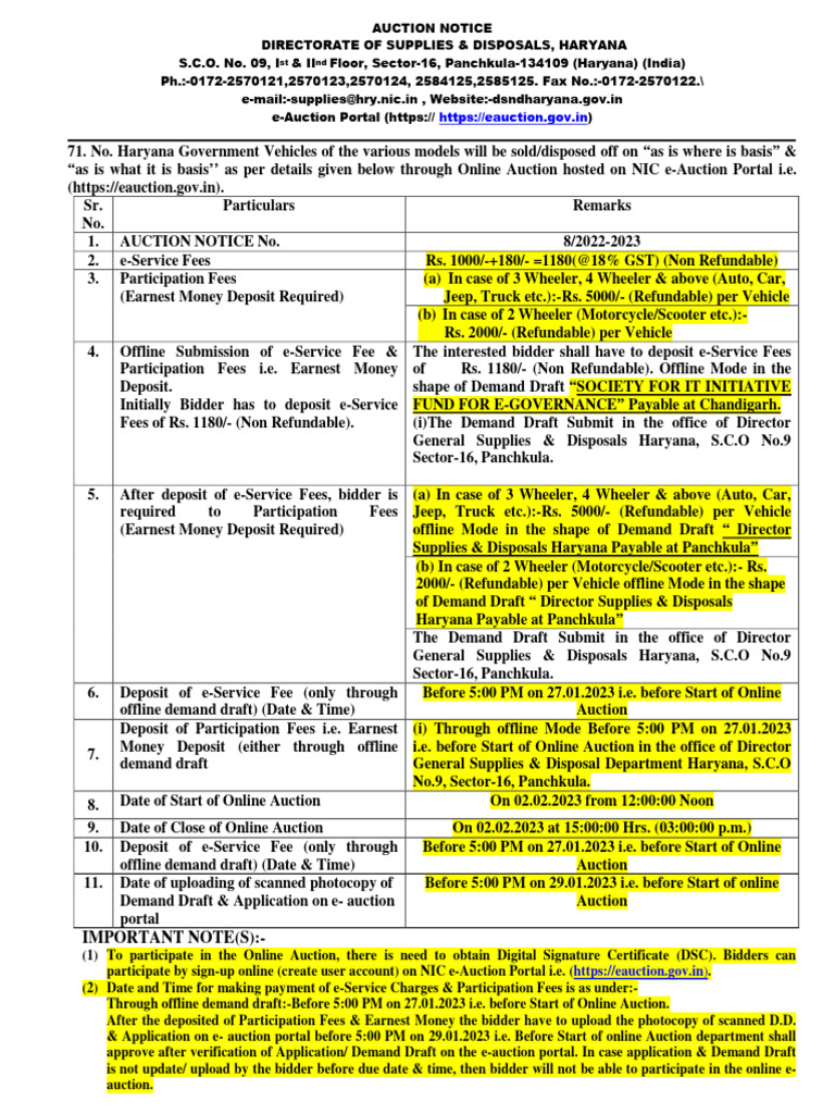 Auction Notice | PDF