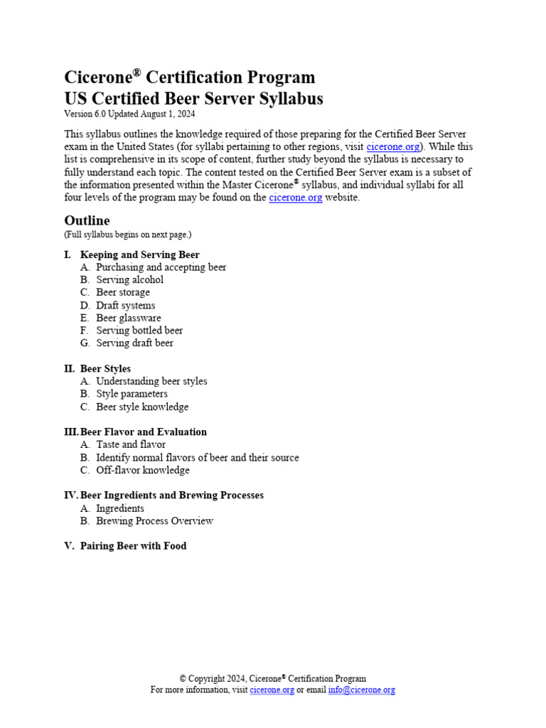 Cicerone Cert Server | PDF | Brewing | Beer
