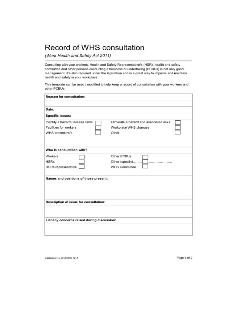 WHS Consultation Form | PDF