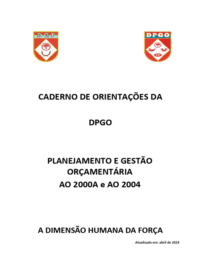 Caderno de Orientaes Da DGP E DPGO - 2024-4 | PDF