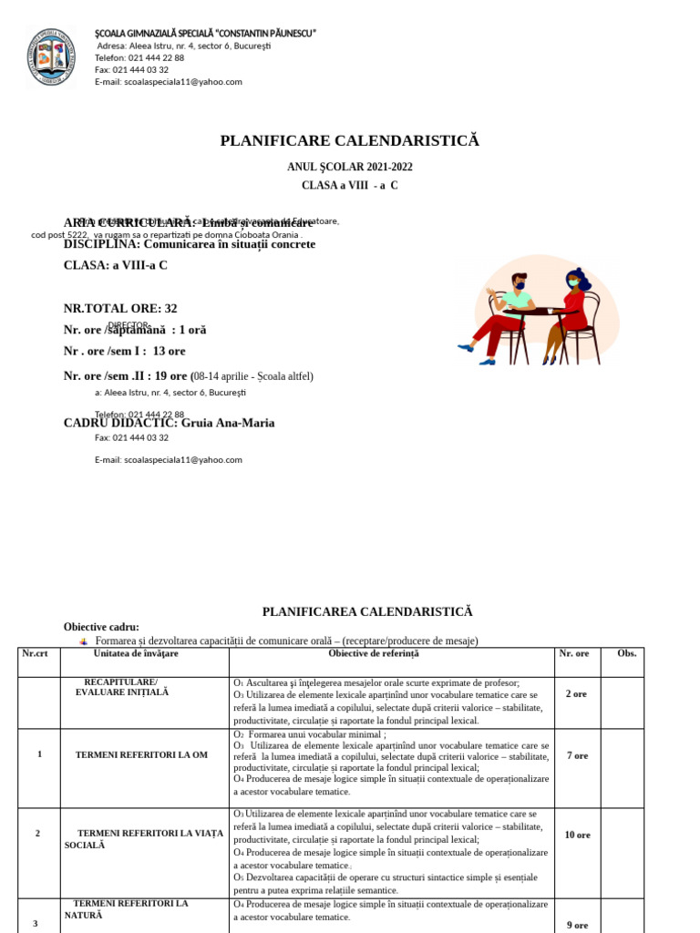 Planificare Clasa A VIII-A C | PDF
