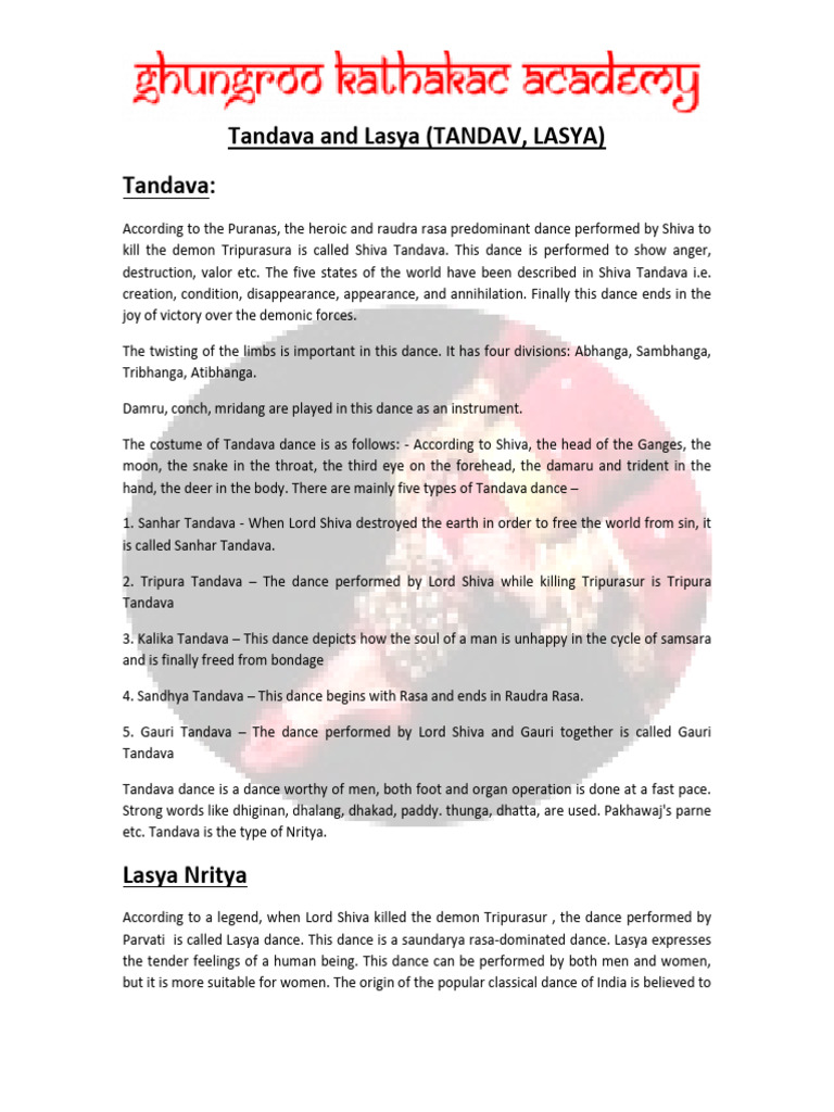 Tandav and Lasya | PDF
