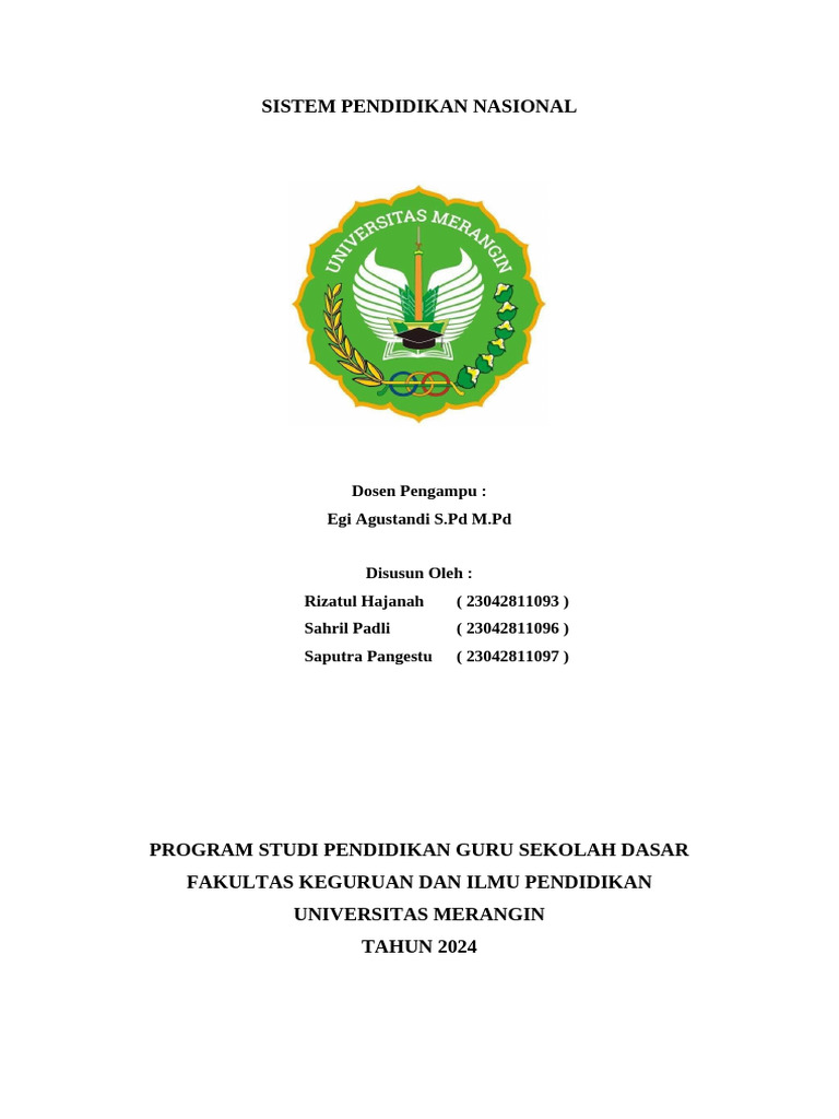 SISTEM PENDIDIKAN NASIONAL | PDF