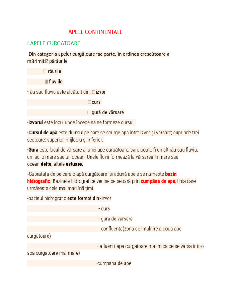 Apele Continentale | PDF