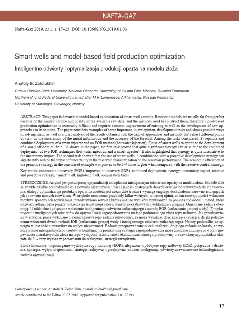 Smart Wells & EOR Optimization Techniques | PDF | Petroleum Reservoir ...