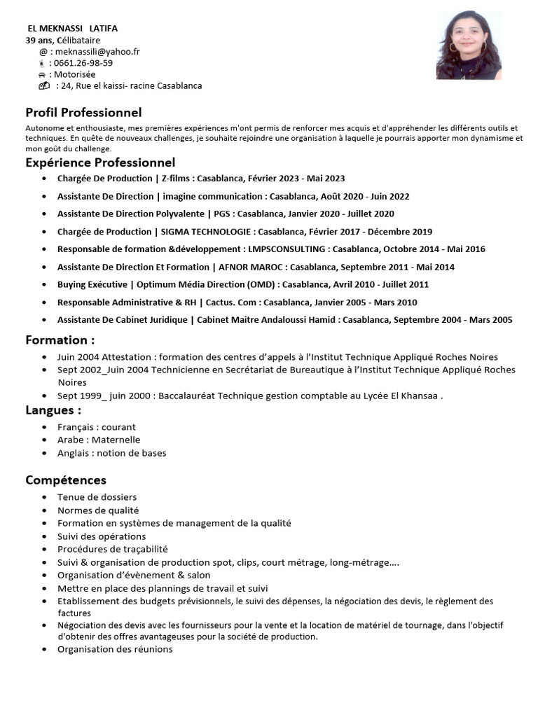 CV Latifa - v101010 | PDF