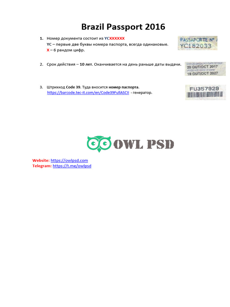 Brazil Passport 2016+ | PDF