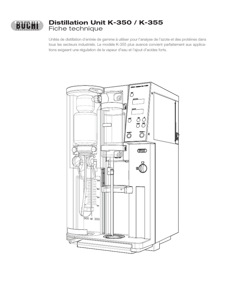 Fiche Technique: Distillation Unit K-350 / K-355 | PDF