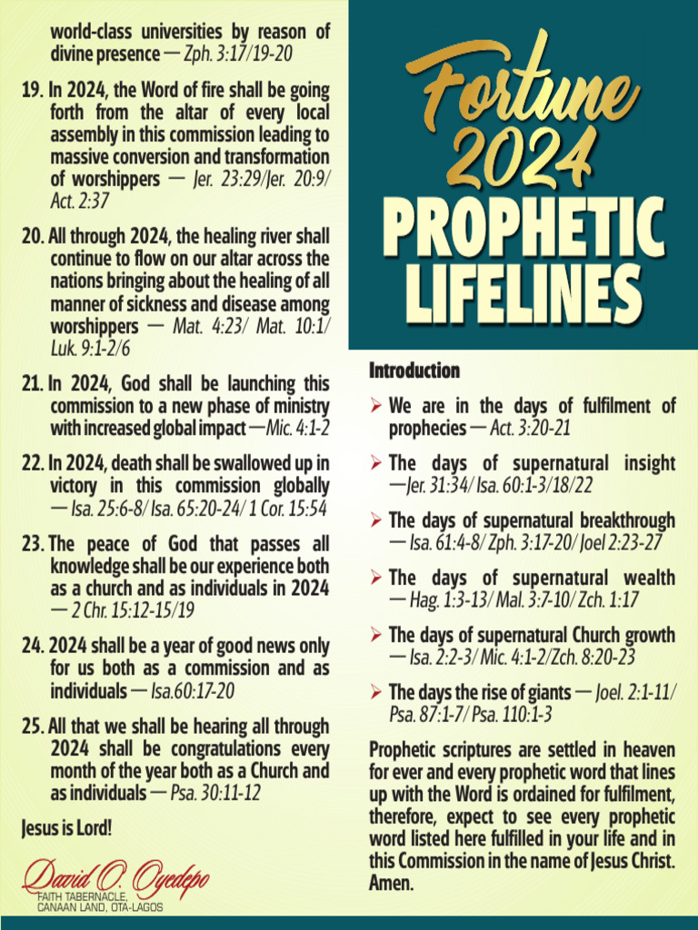 Fortune 2024 Prophetic Lifelines | PDF