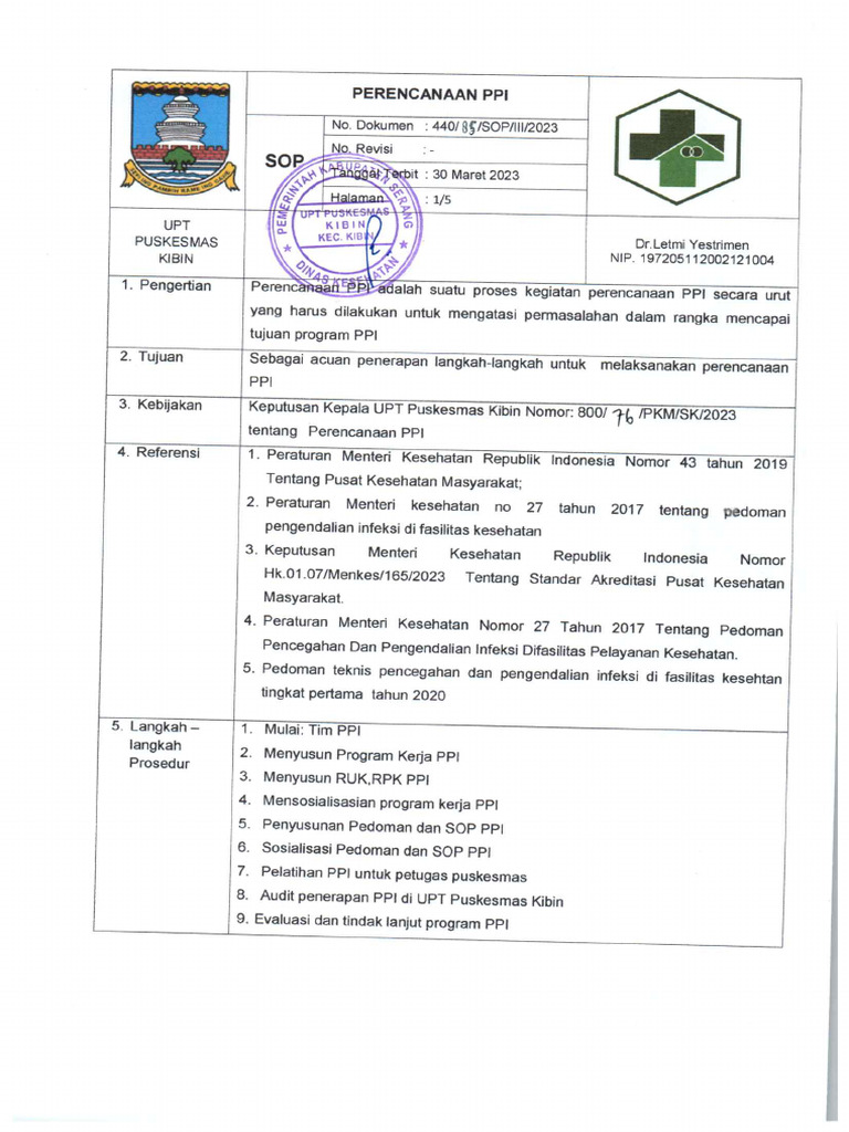 Sop Perencanaan Ppi | PDF