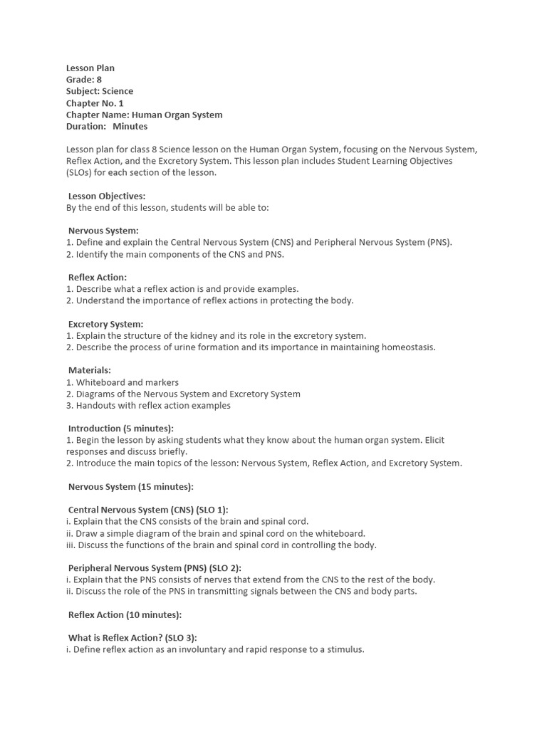 Lesson Plans Class 8 Science | PDF