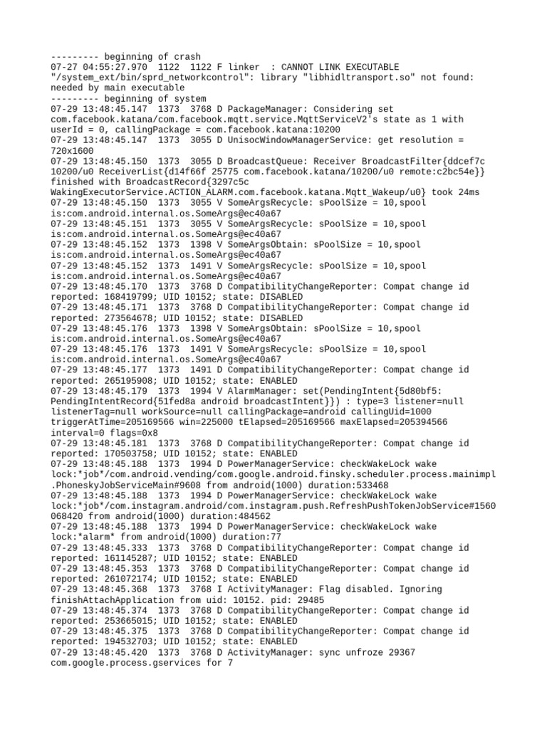 Standby Android Log 2024 0729 143839 | PDF