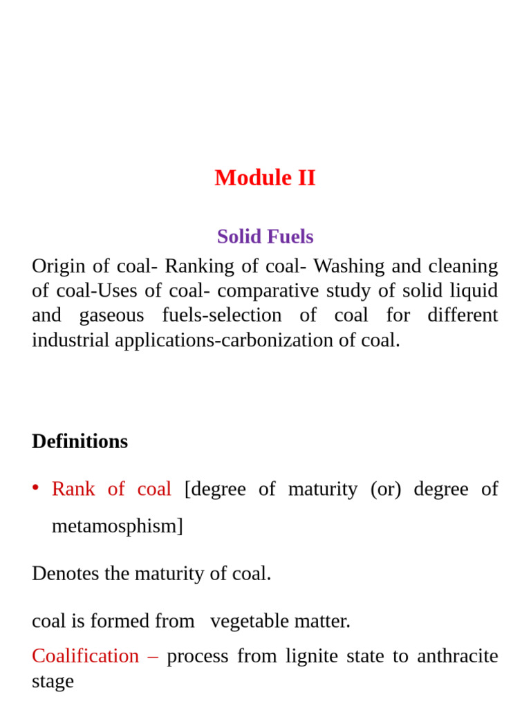 2-Module 2_ Origin and Ranking of coal-29-07-2024 | PDF