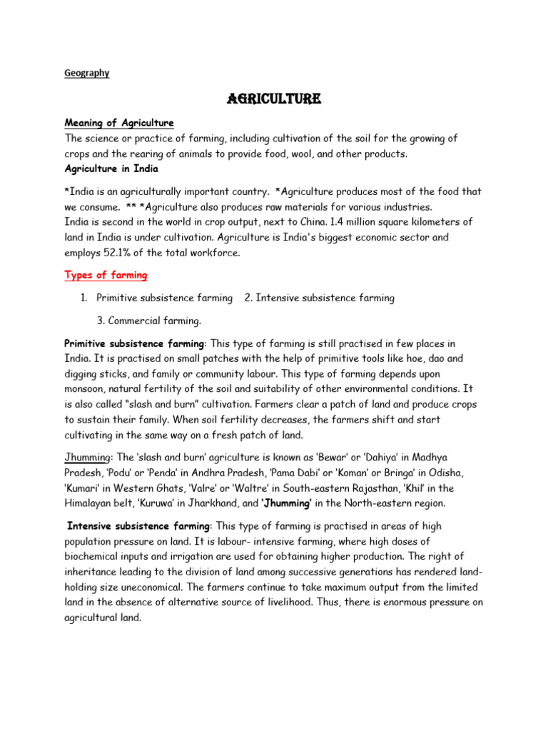 Agriculture Notes | PDF