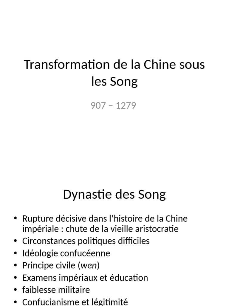 Transformation de La Chine Sous Les Song | PDF