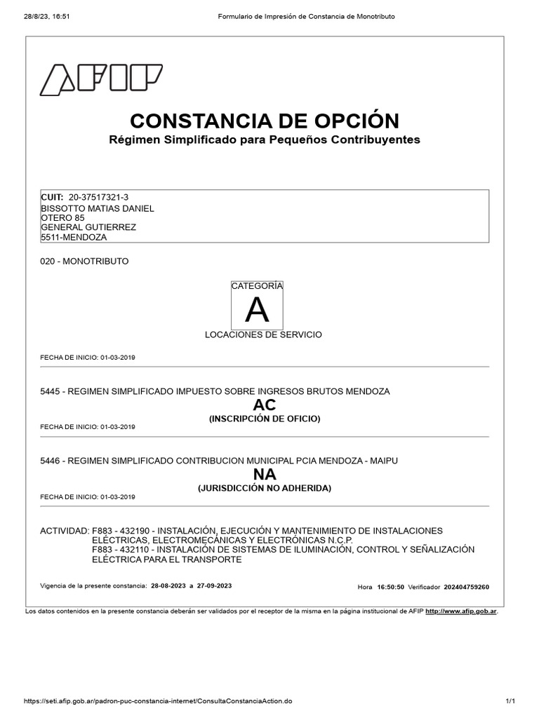 AFIP - Administración Federal de Ingresos Públicos | PDF