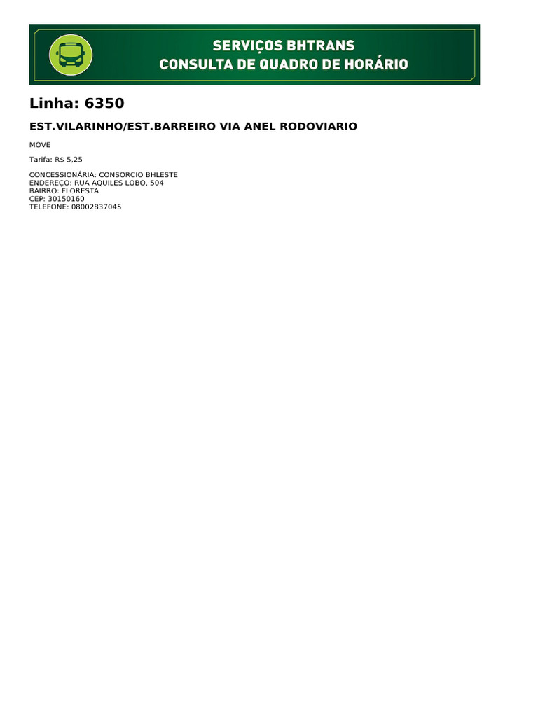 Quadro Horarios Detalhados PDF | PDF