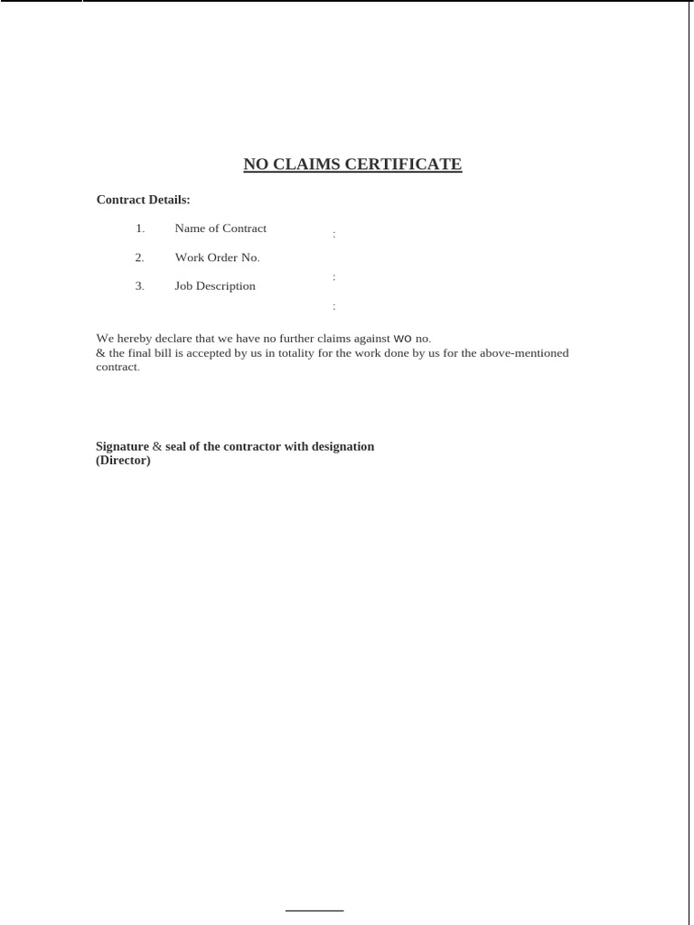 No Claims Certificate (1) | PDF