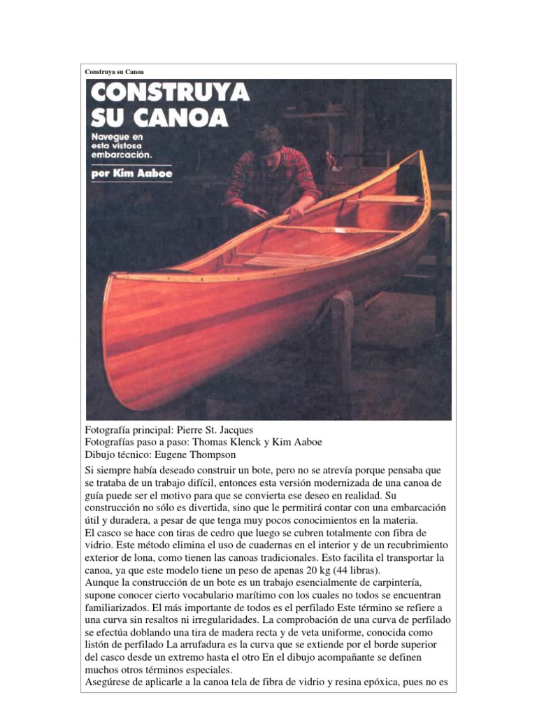 Construya Su Canoa | PDF | Canoa | Papel