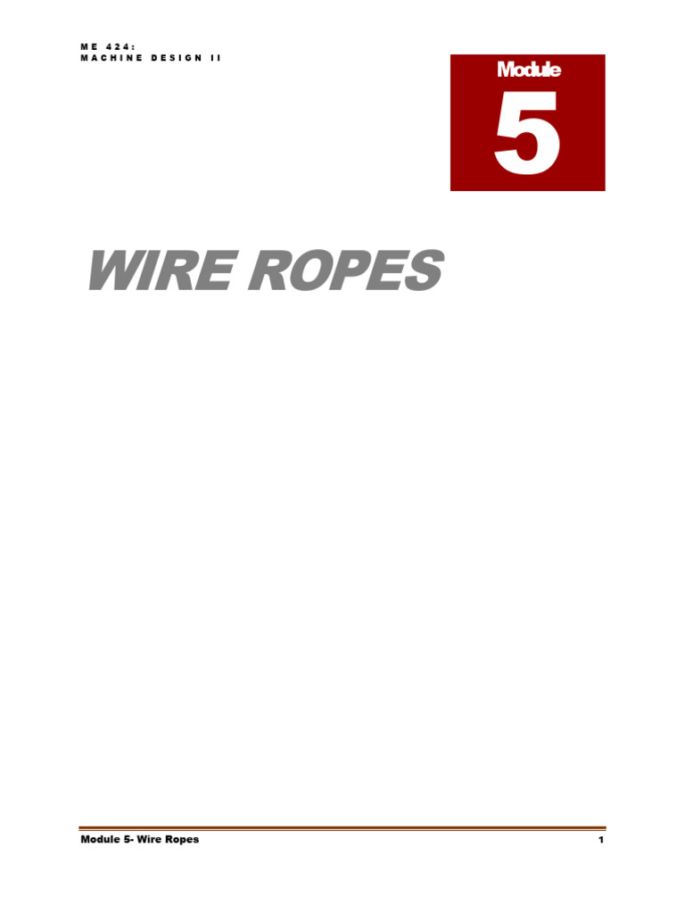 Module 5 Wire Ropes | PDF