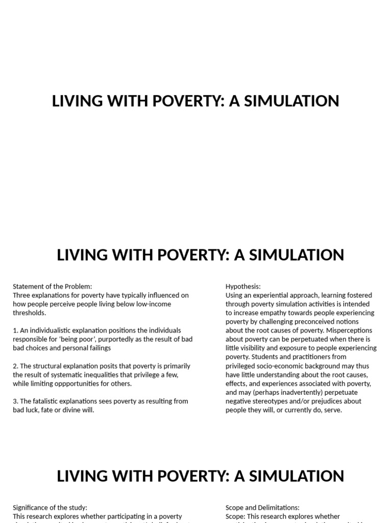 Poverty Simulation Impact Study | PDF | Survey Methodology ...