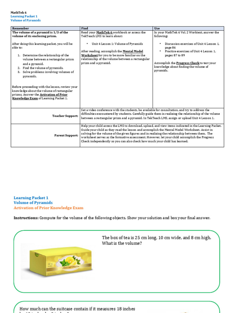 Learning Packet MT6 U4 | PDF