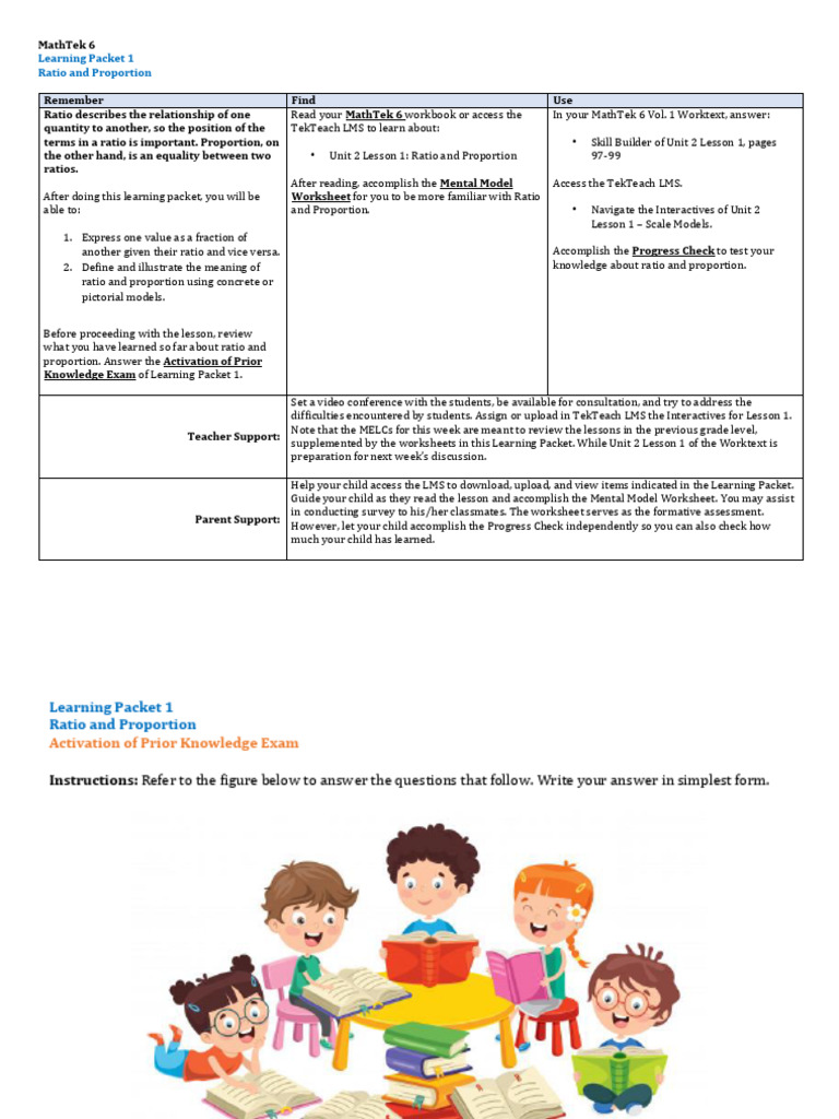 Learning Packet MT6 U2 | PDF
