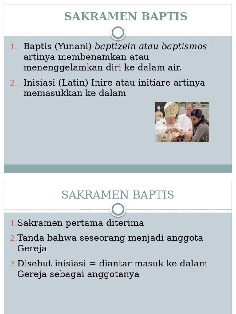 Pel 14 Sakramen Baptis 1 | PDF