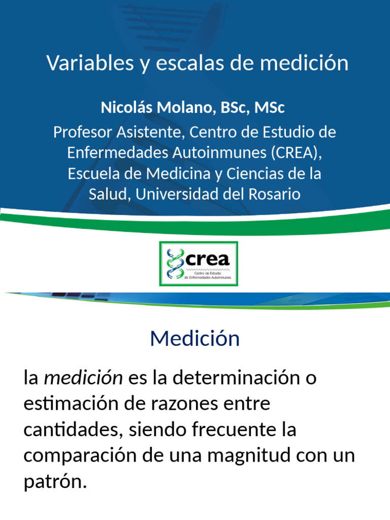 01 - Variables y Escalas de Medición - NMG | PDF