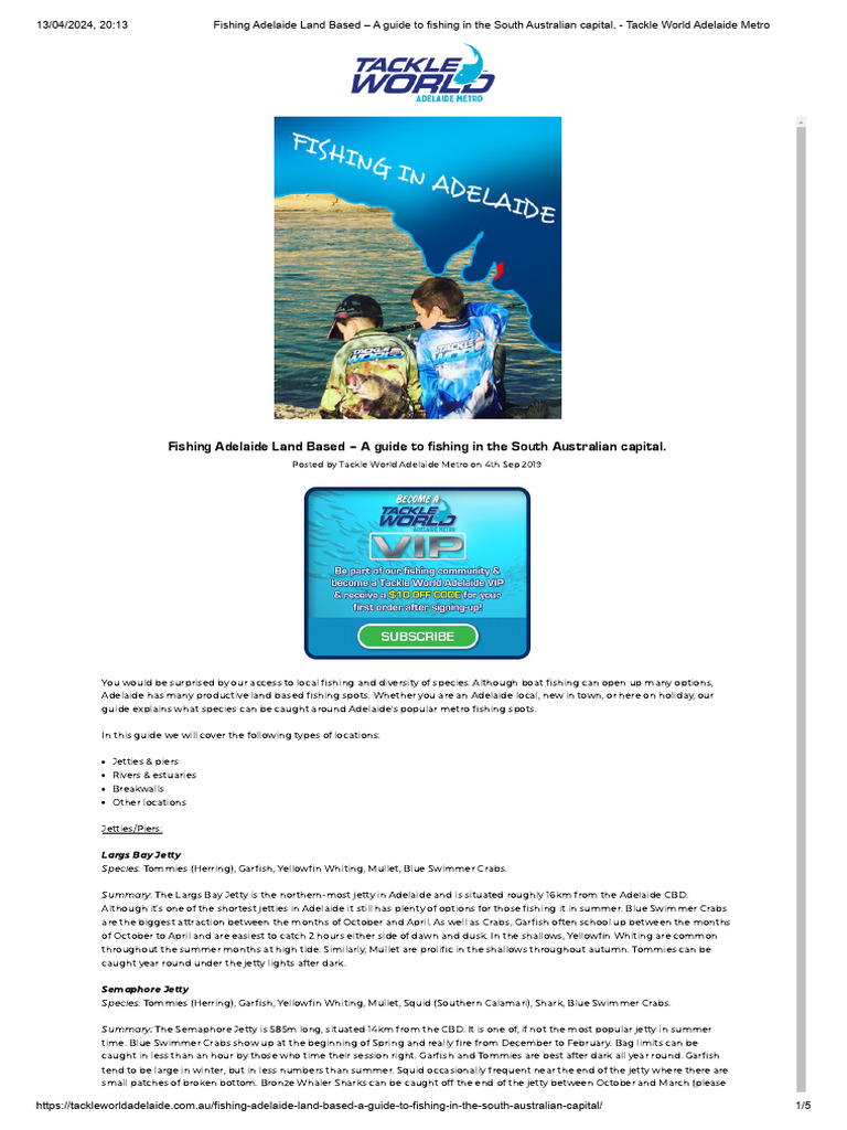 Fishing Adelaide Land Based - A Guide To Fishing in The South ...