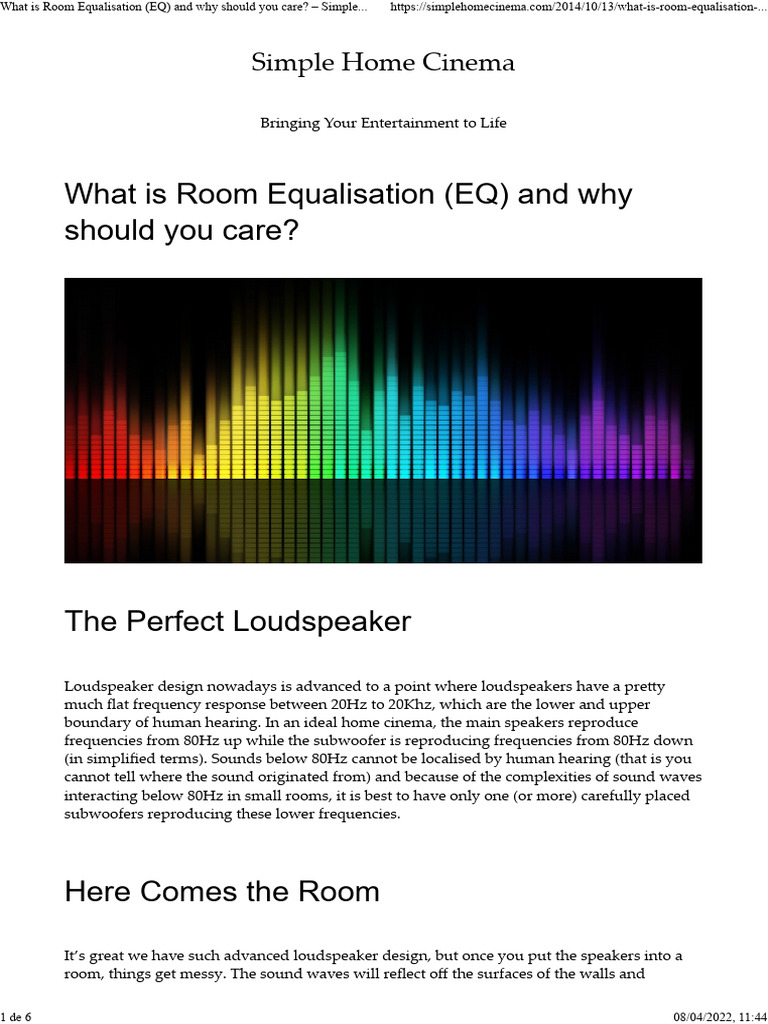 Room Equalisation (EQ) and Why Should You Care - Simple Home Cinema | PDF