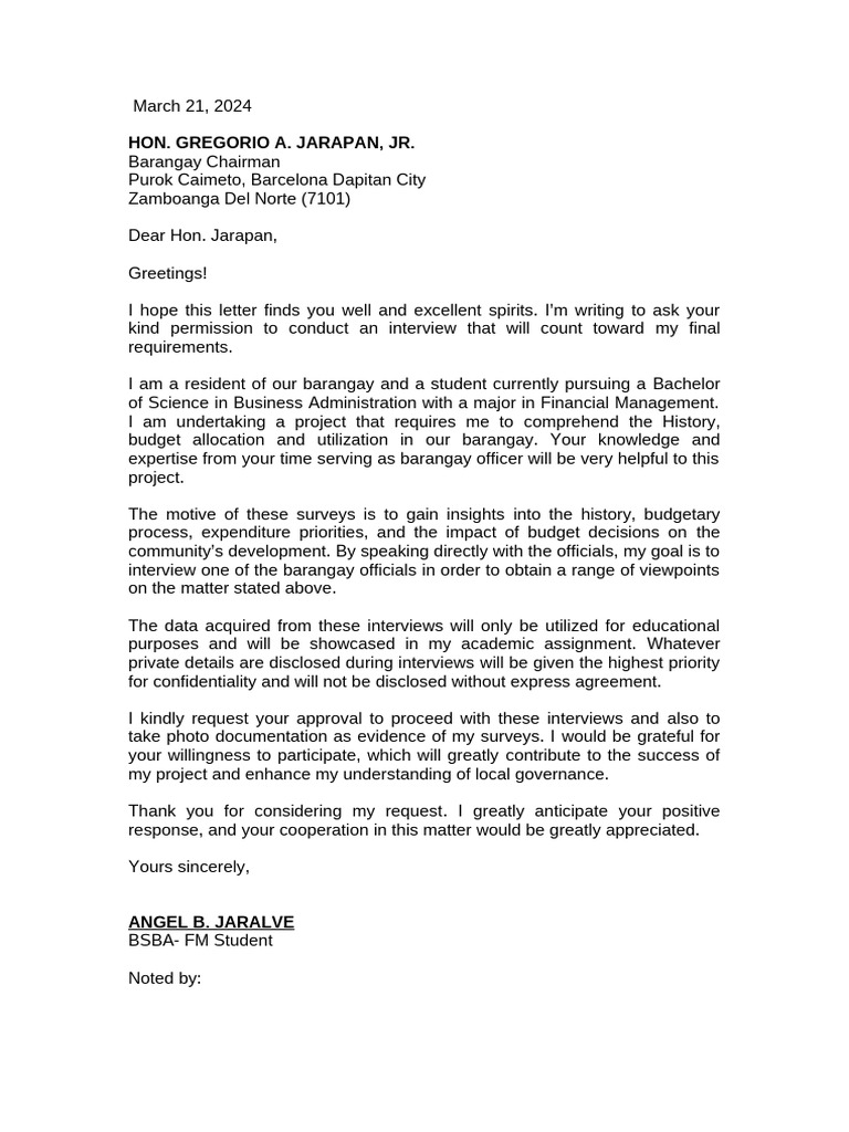 Formal letter for public finance- | PDF