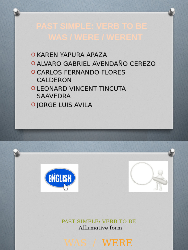 Was Were Verbos en Inglés | PDF