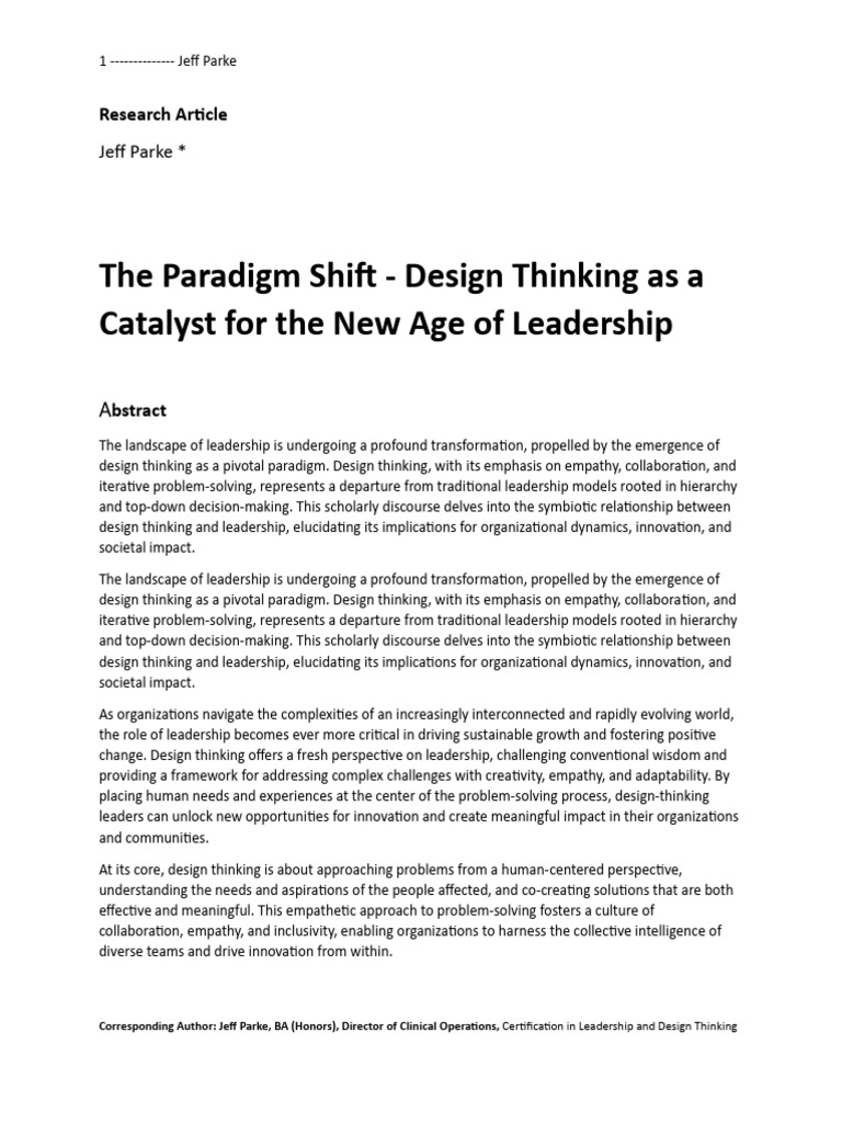 D - 2024 - Design Thinking As A Catalyst For The New Age of Leadership ...