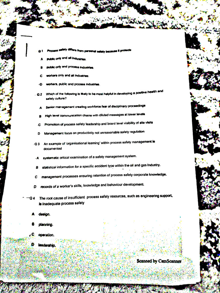 NEBOSH PSM Practice Questions - 1 | PDF