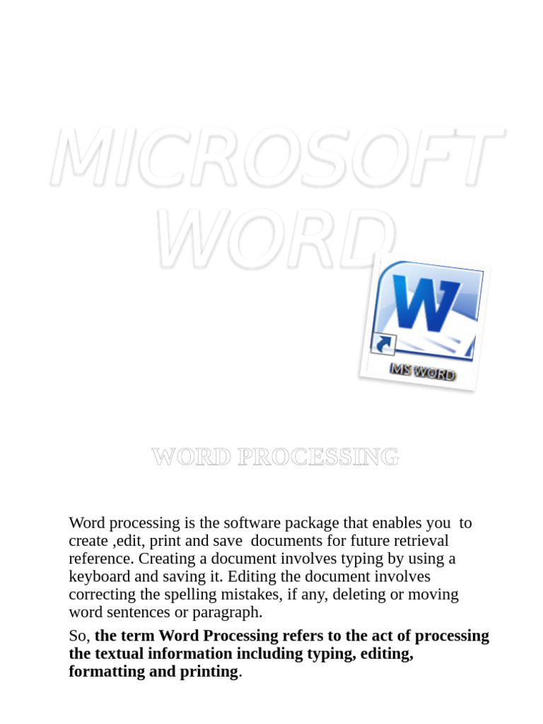 Lecture 7 Ms Word Basics | PDF
