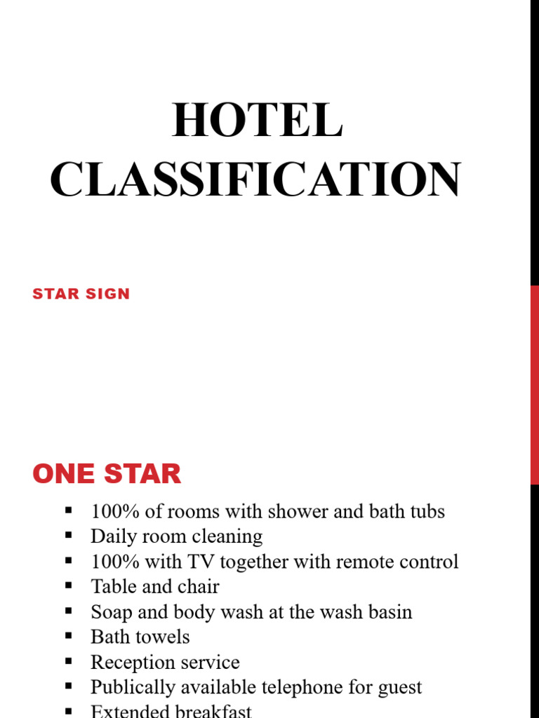 Lec 6 Hotel Classification | PDF