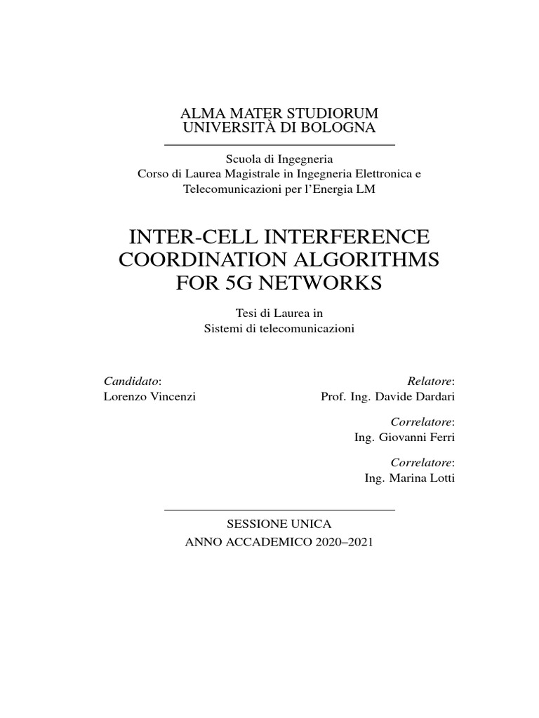 Inter-Cell Interference Coordination Algorithms For 5G Networks | PDF