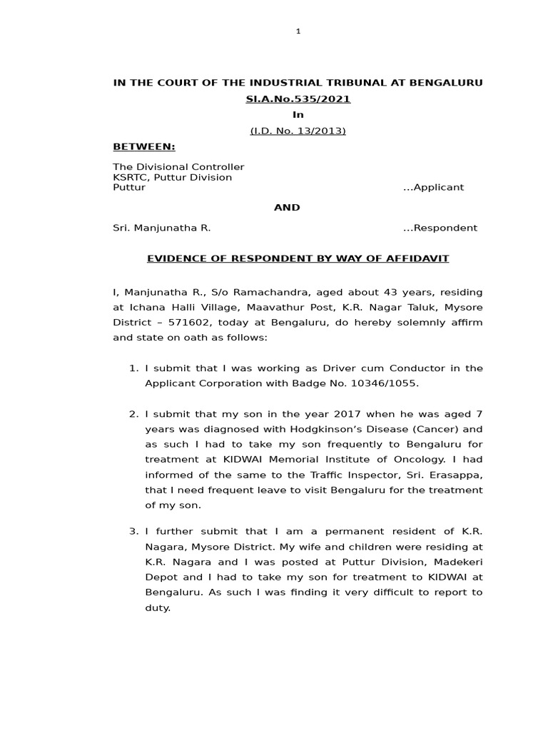 Evidence by Affidavit | PDF