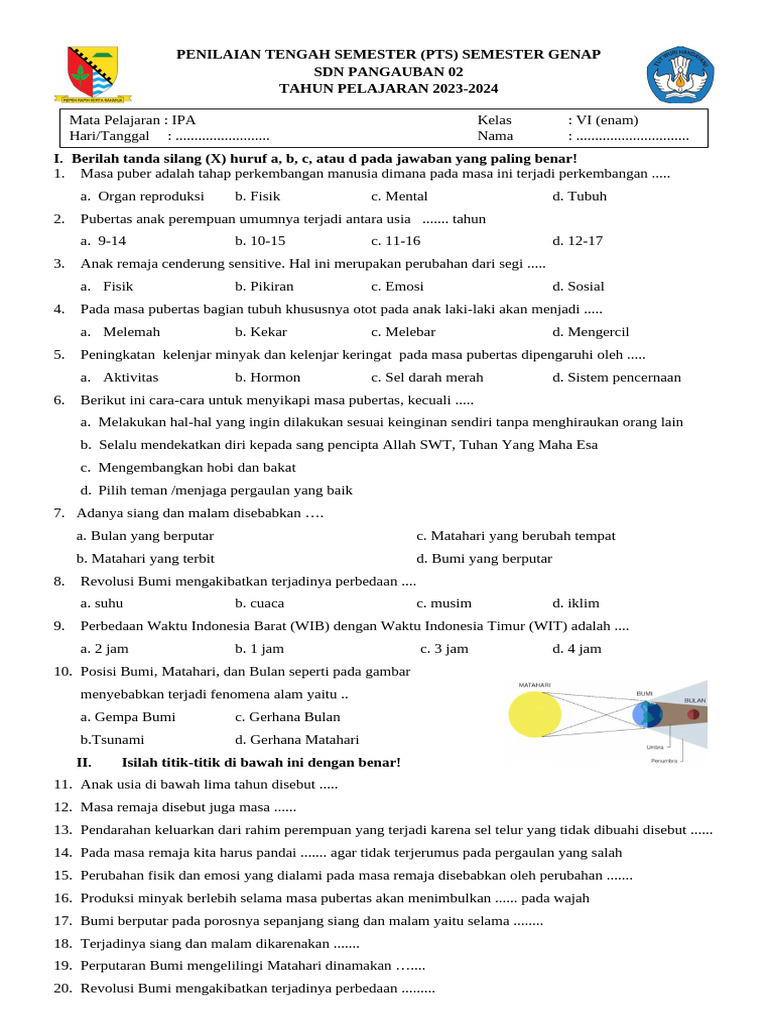 Naskah Soal PTS IPA | PDF