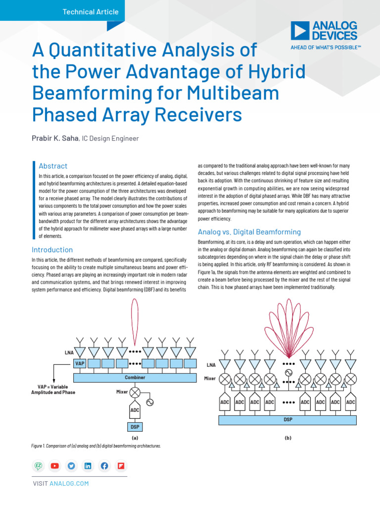 A Quantitative Analysis of The Power Advantage of Hybrid Beamforming For Multibeam Phased Array ...