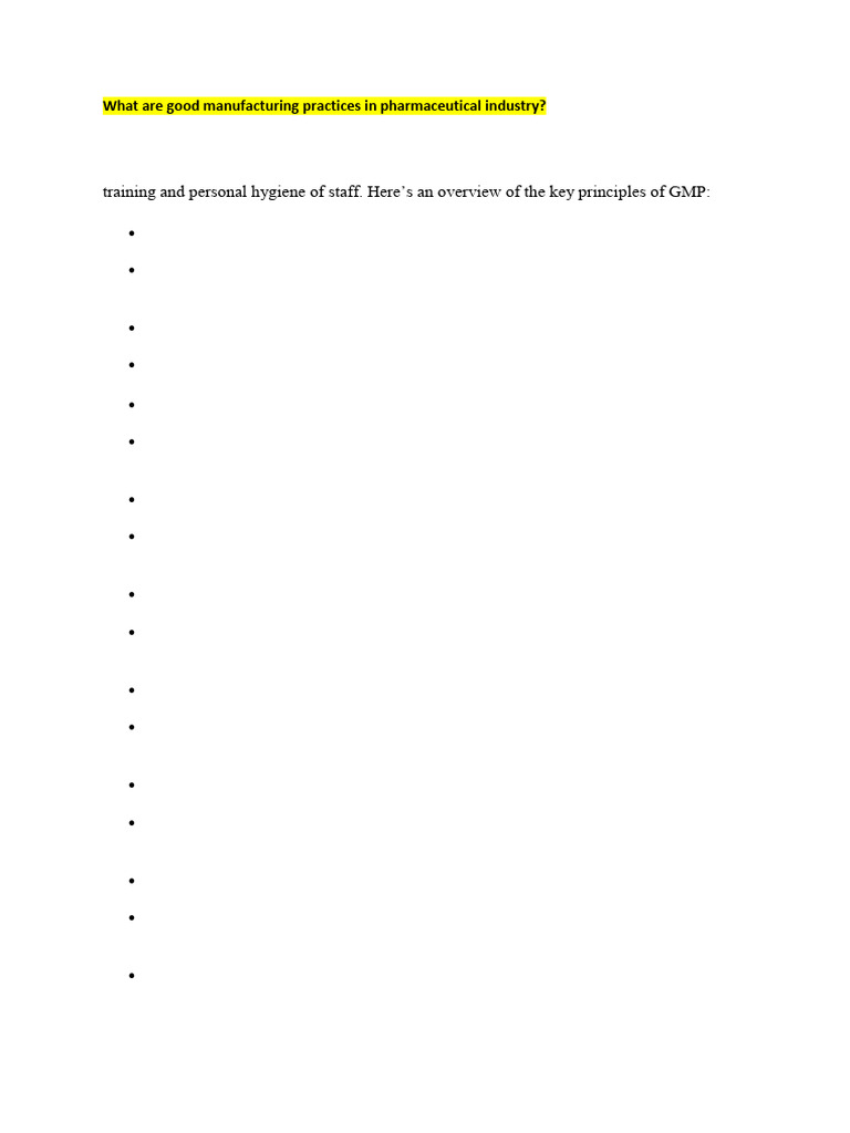 GMP Interview | PDF