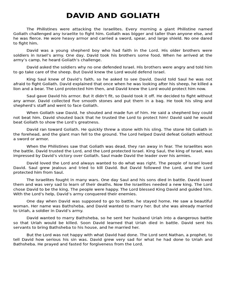 David and Goliath | PDF