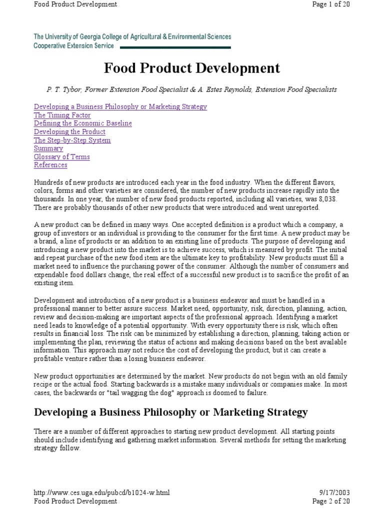 Developing a Successful New Food Product: A Guide to Market Research ...