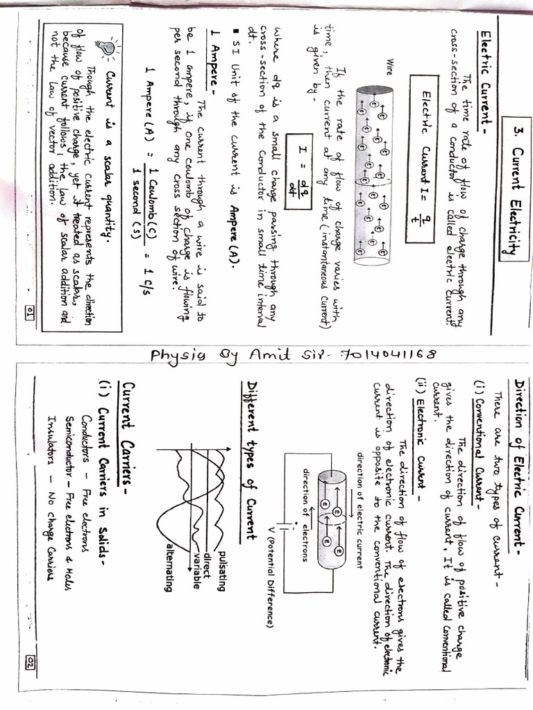 Chapter 3 Current Electricity | PDF | Electrical Resistance And Conductance | Electrical ...