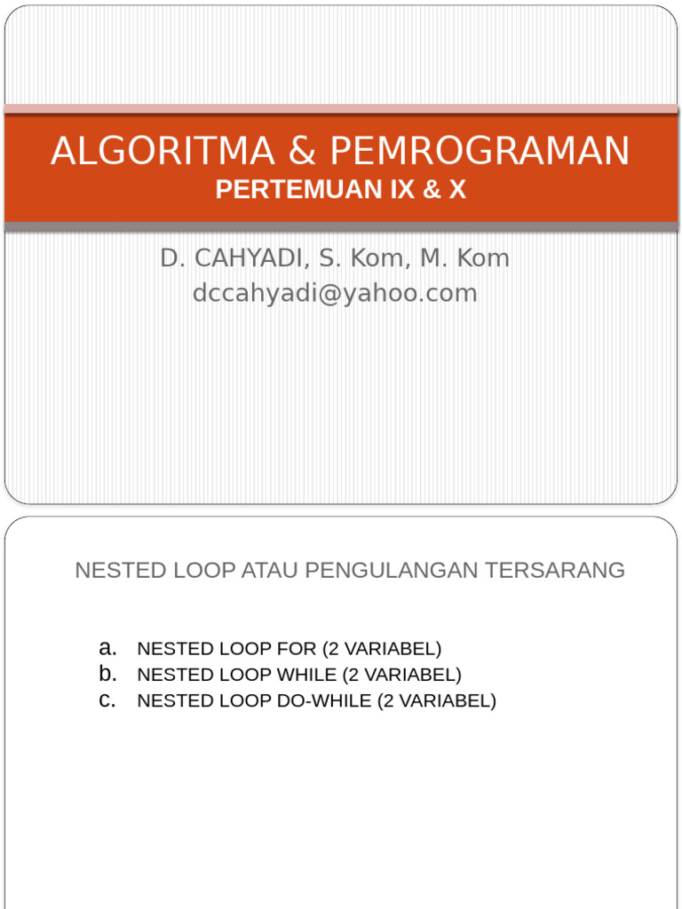 Algoritma & Pemrograman 9 & 10 | PDF